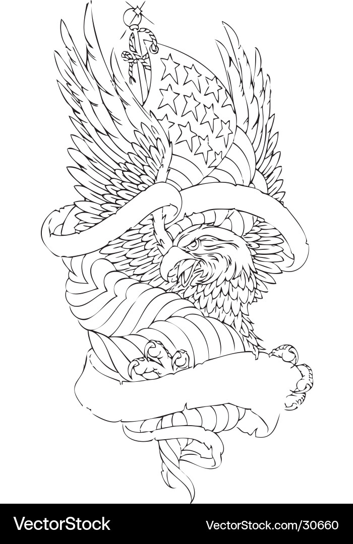 Eagle sketch Royalty Free Vector Image - VectorStock