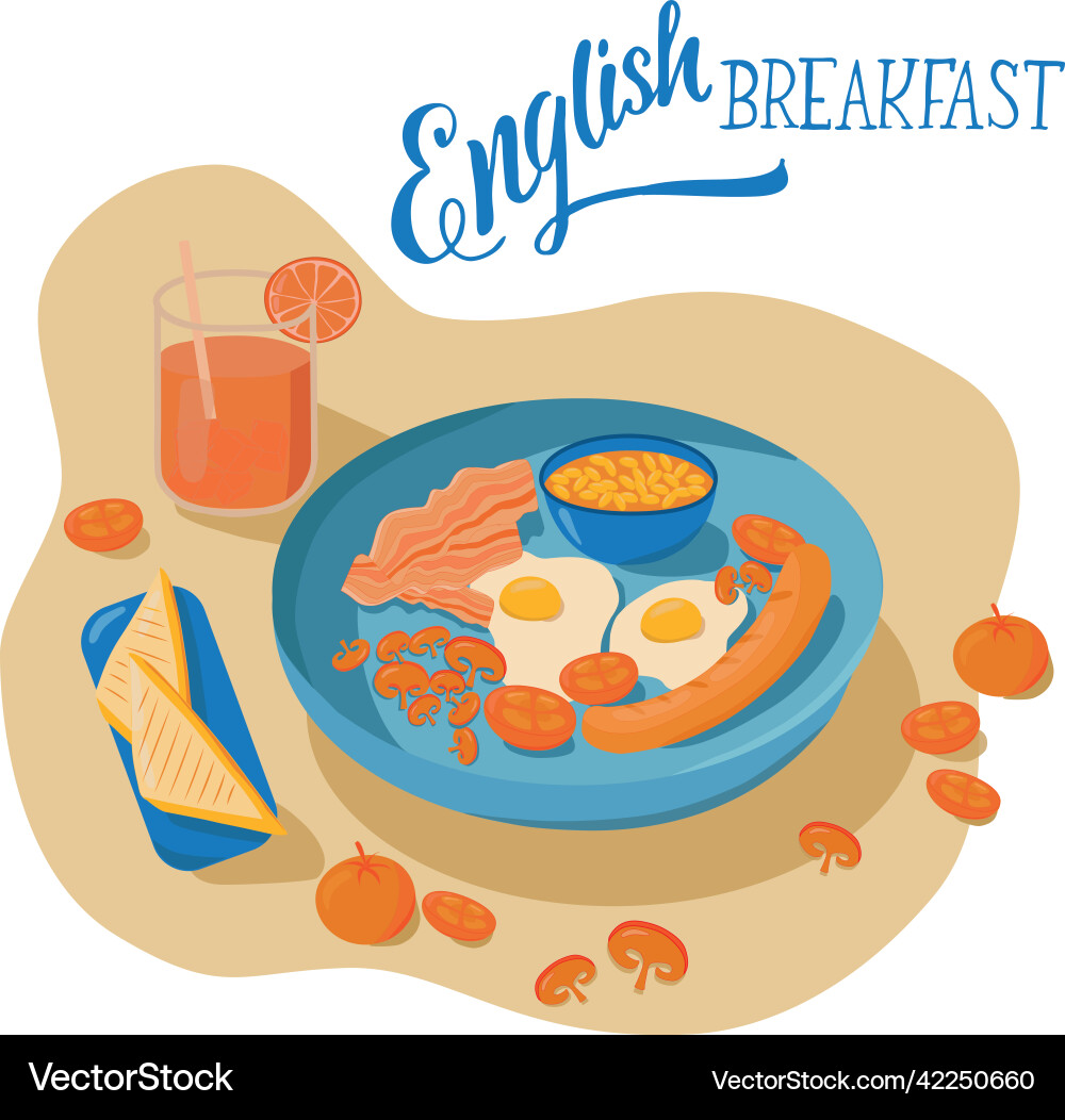 English breakfast for menu Royalty Free Vector Image
