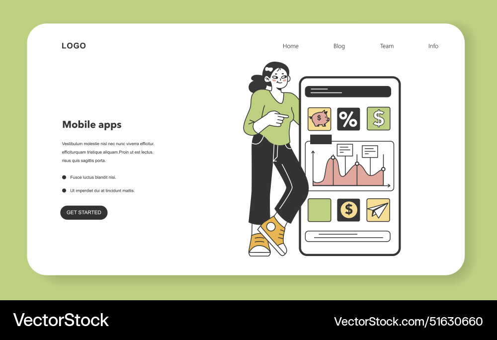 Financial literacy and expenses control app web Vector Image