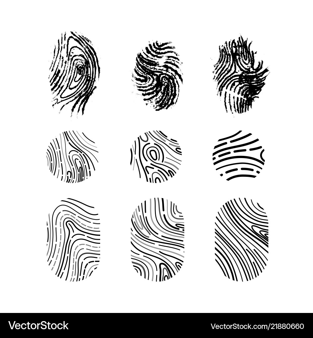Fingerprint Imprints - Thumb Prints Royalty Free Vector