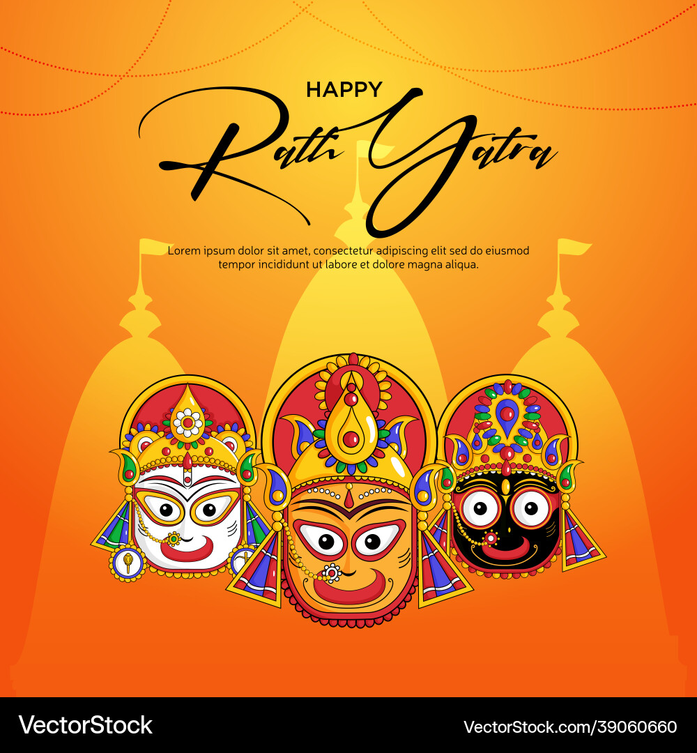 Happy Ratha Yatra Banner – Royalty-Free Vector | VectorStock