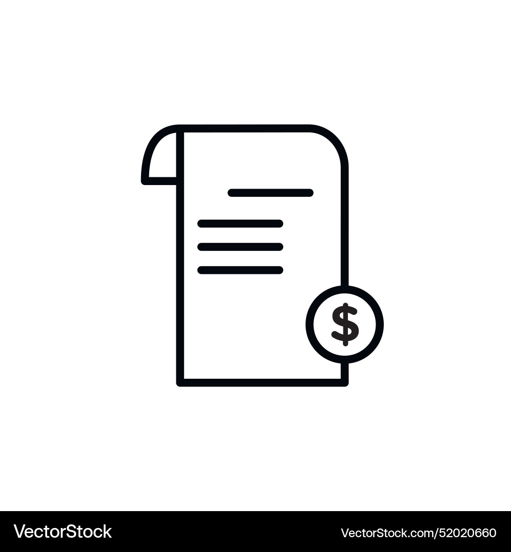 Invoice icon outline collection in black Vector Image