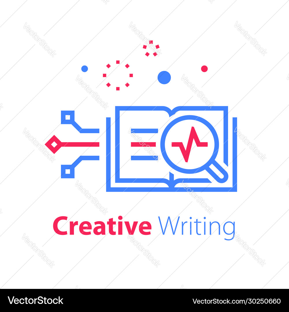 Open book creative writing and storytelling Vector Image