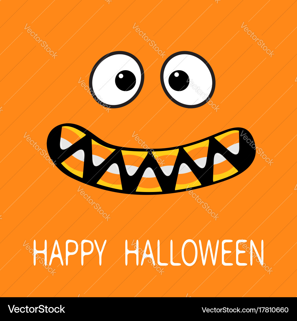 Scary Monster Face - Halloween Emotions Royalty Free Vector
