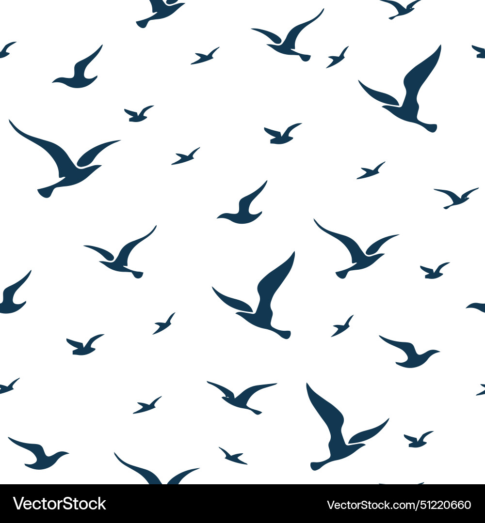 Seamless pattern with flying birds Royalty Free Vector Image