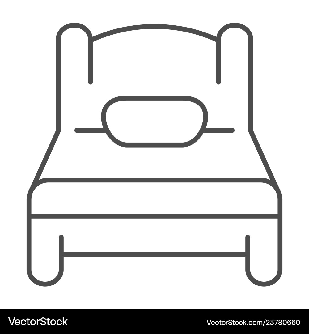 Single bed thin line icon sleep Royalty Free Vector Image