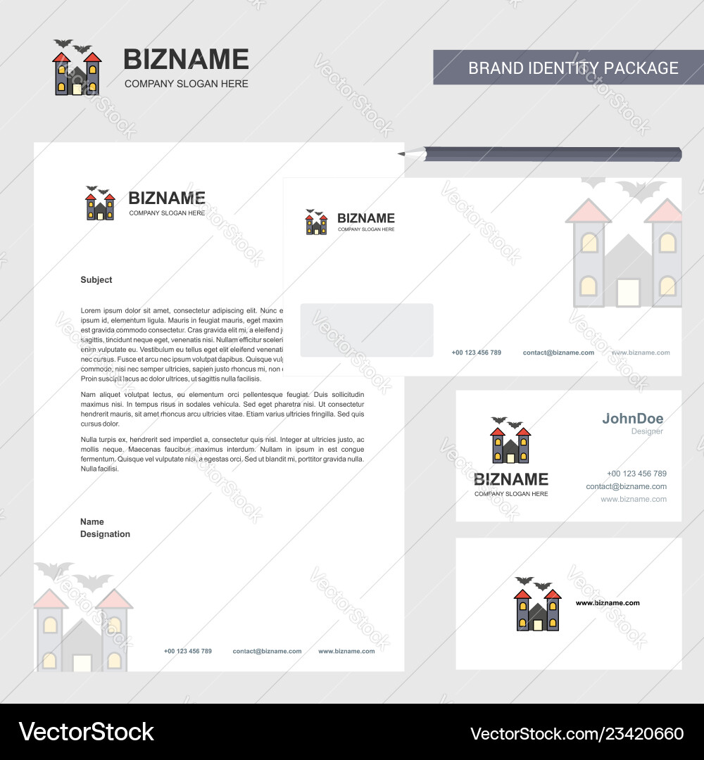 Spooky Haunted House Letterhead Royalty Free Vector Image