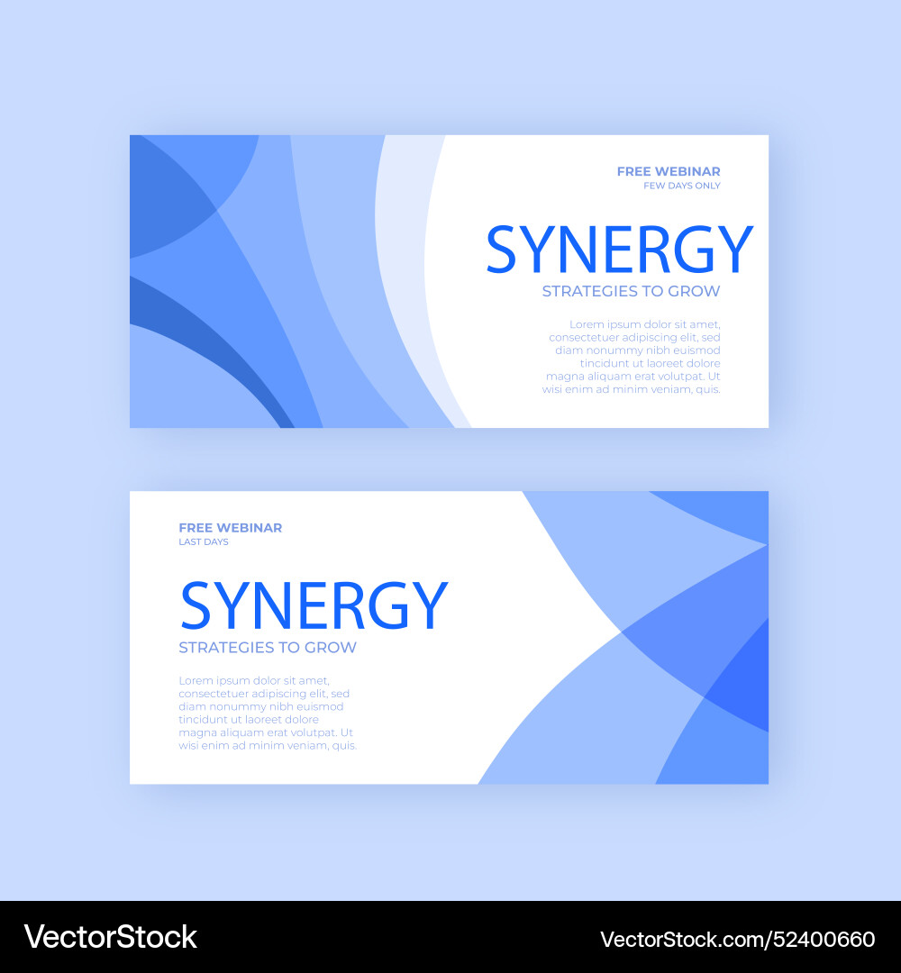 Synergy business banners designs Royalty Free Vector Image