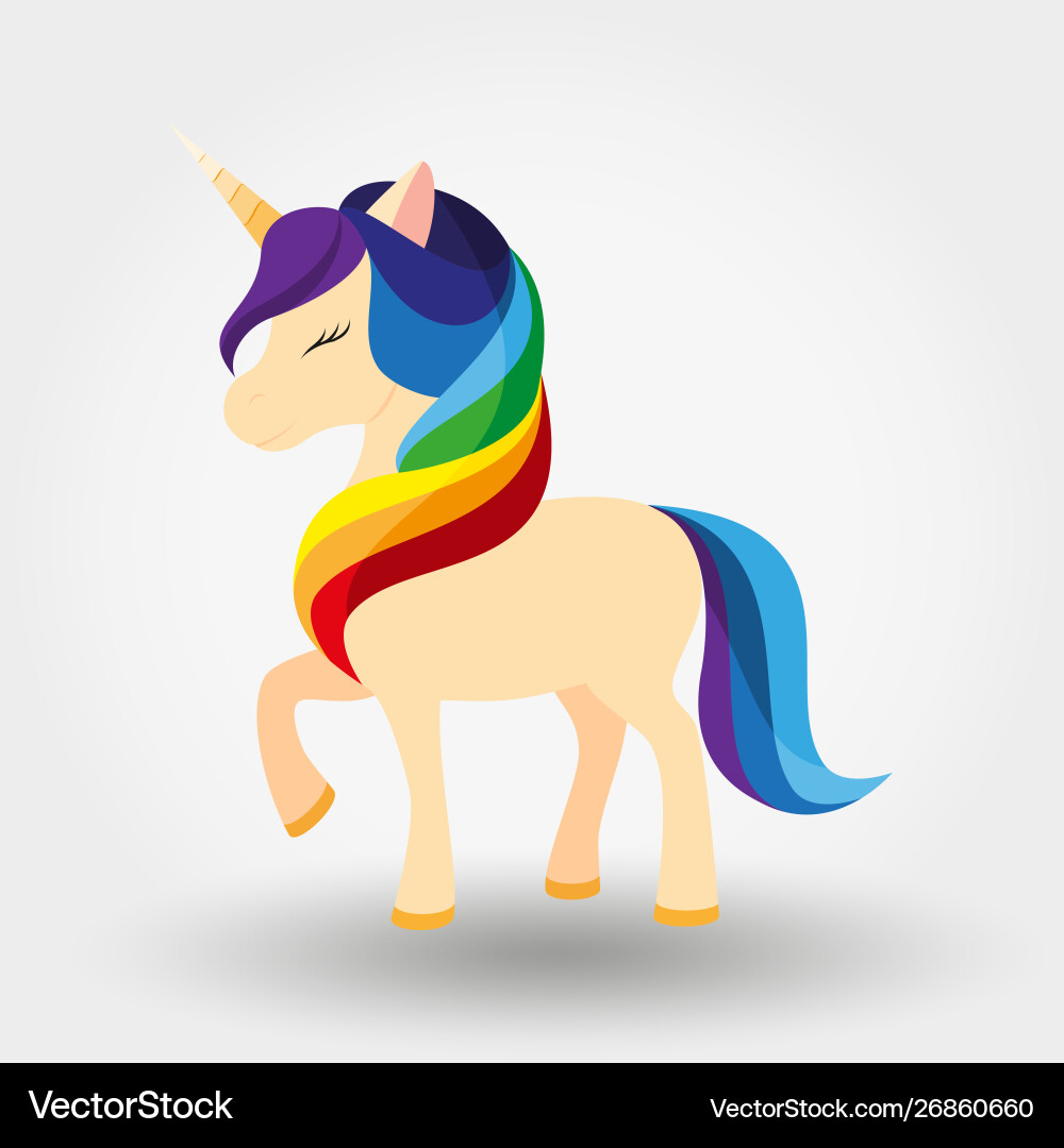 Unicorn rainbow mane icon Royalty Free Vector Image