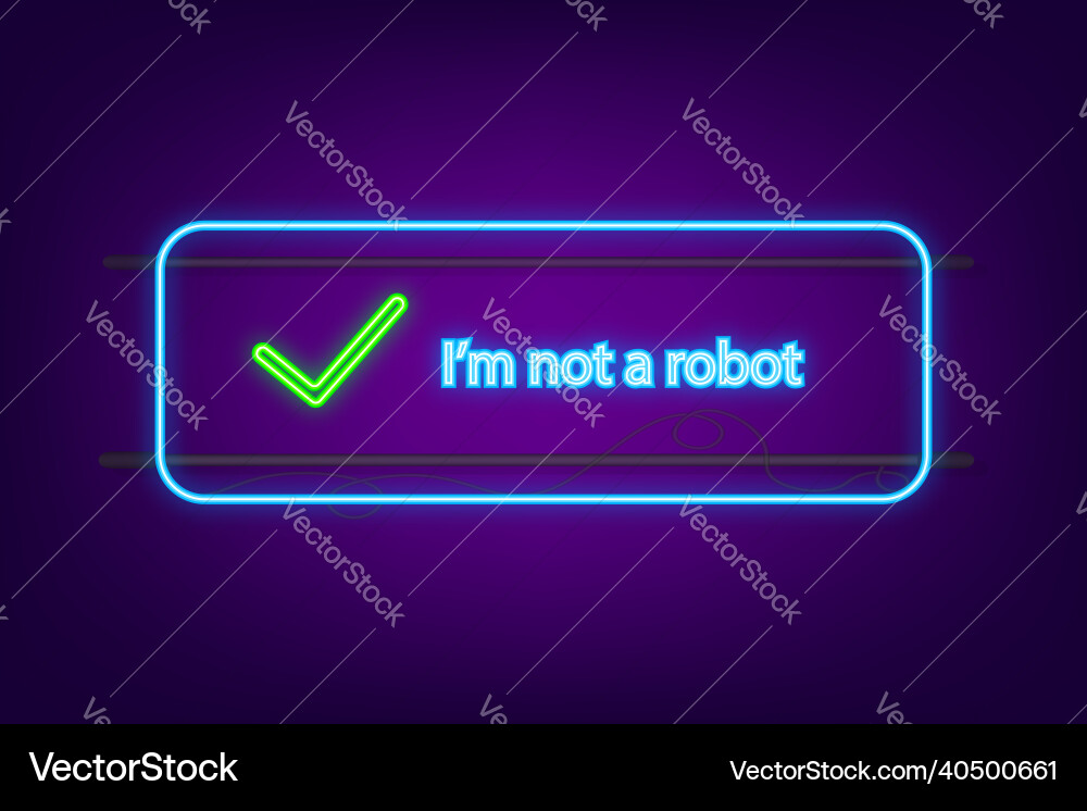 Captcha i am not a robot on laptop screen Vector Image