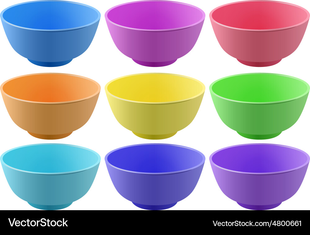Colorful bowls Royalty Free Vector Image - VectorStock
