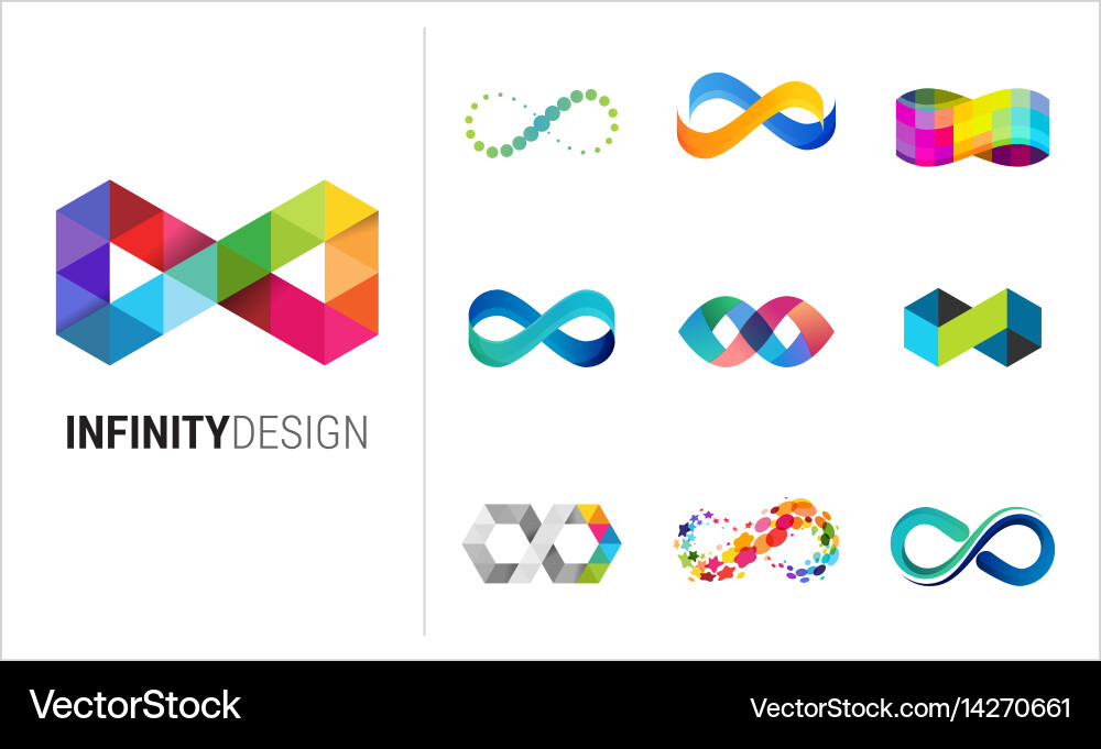 Colorful Infinity Loop Icons Royalty Free Vector Image