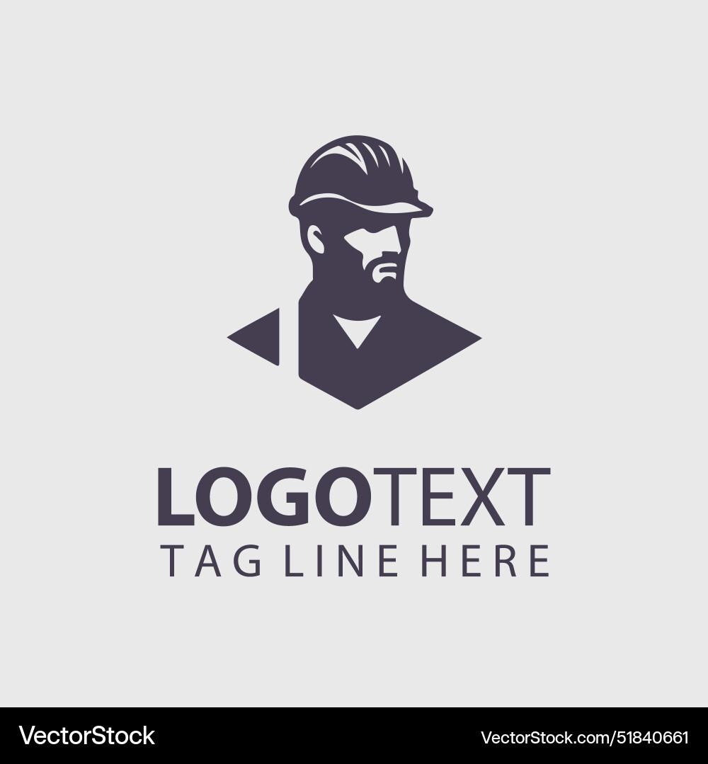 Construction worker logo Royalty Free Vector Image