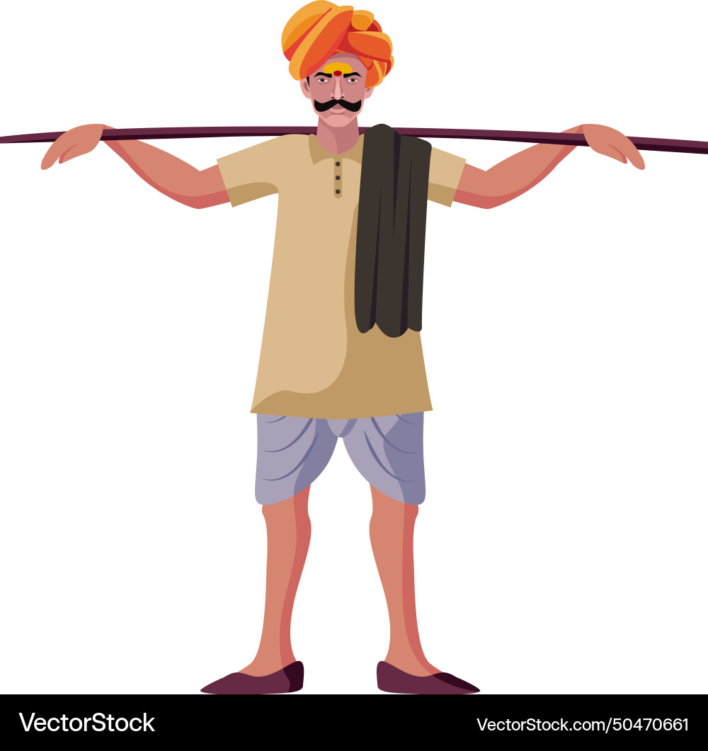 Dhangar indian shepherd standing isolated Vector Image