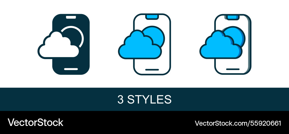 Filled outline weather forecast app icon isolated Vector Image