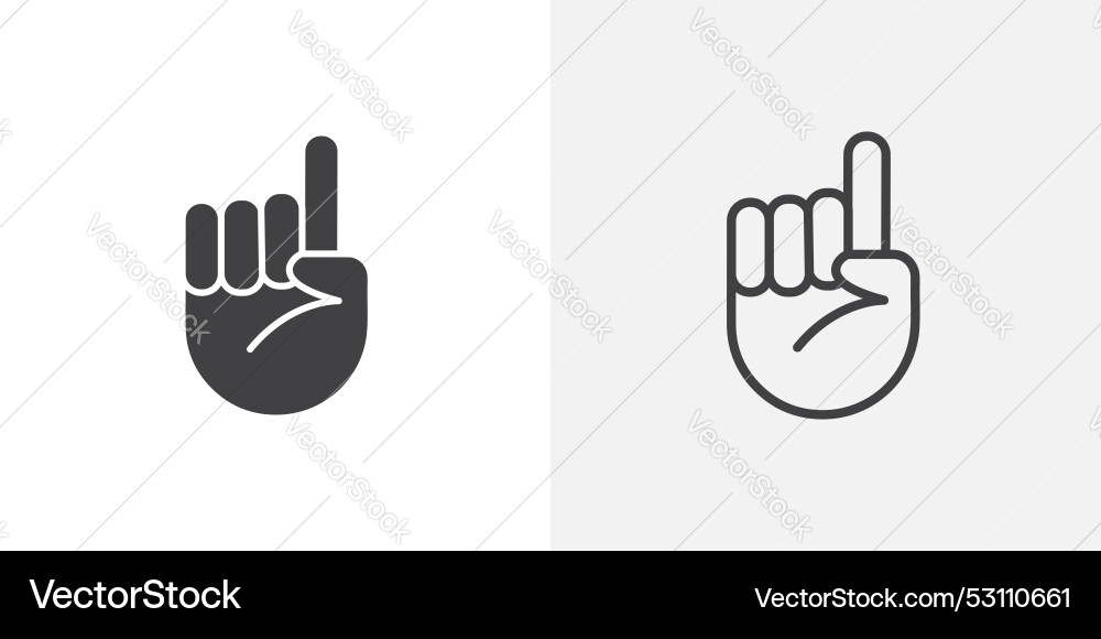Finger Zeigen dünne Linie Icon-Set Lizenzfreier Vektor