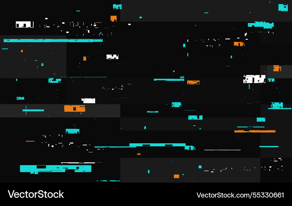 Glitch color distortions abstract random shapes Vector Image