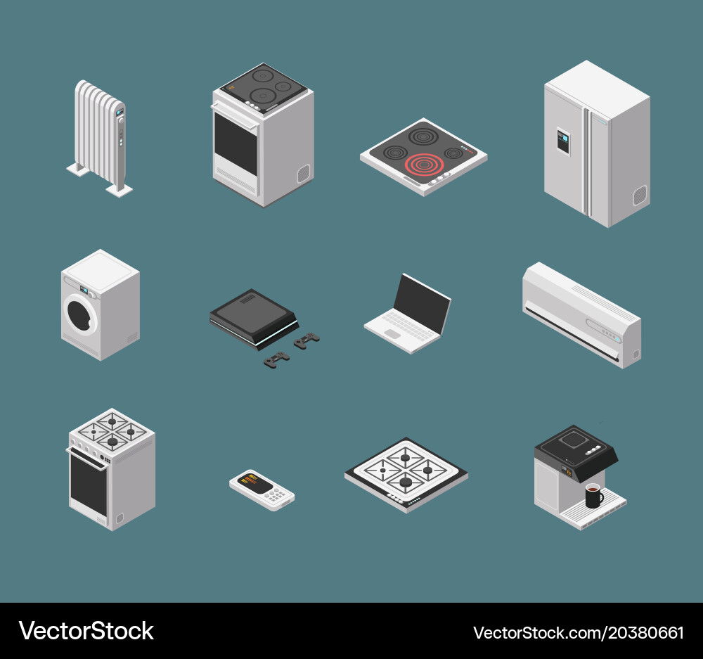 Isometric 3d household kitchen appliance Vector Image