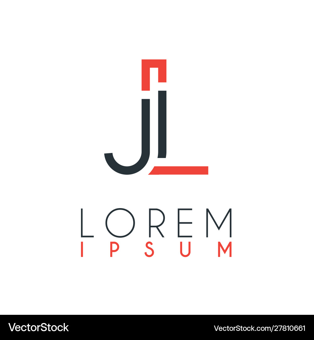 Logo between letter j and l or jl Royalty Free Vector Image
