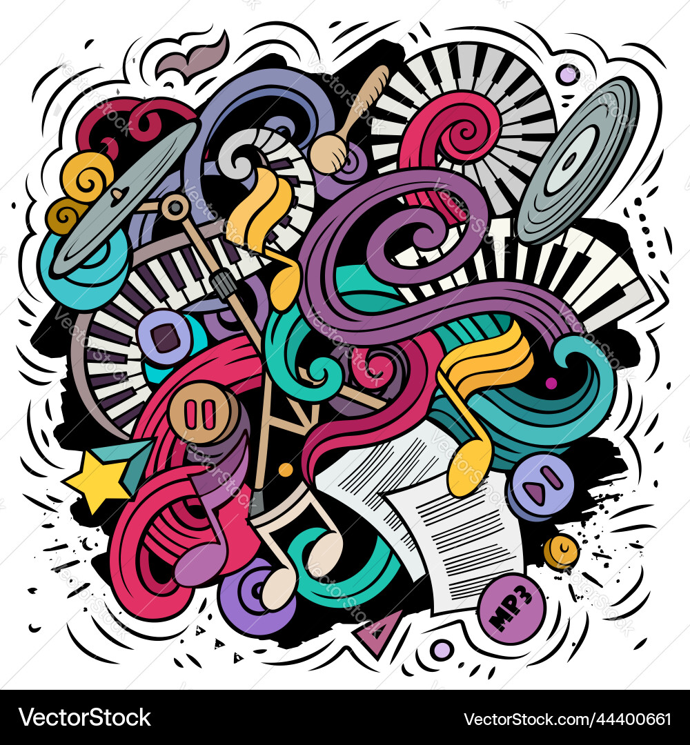 Music cartoon Royalty Free Vector Image - VectorStock