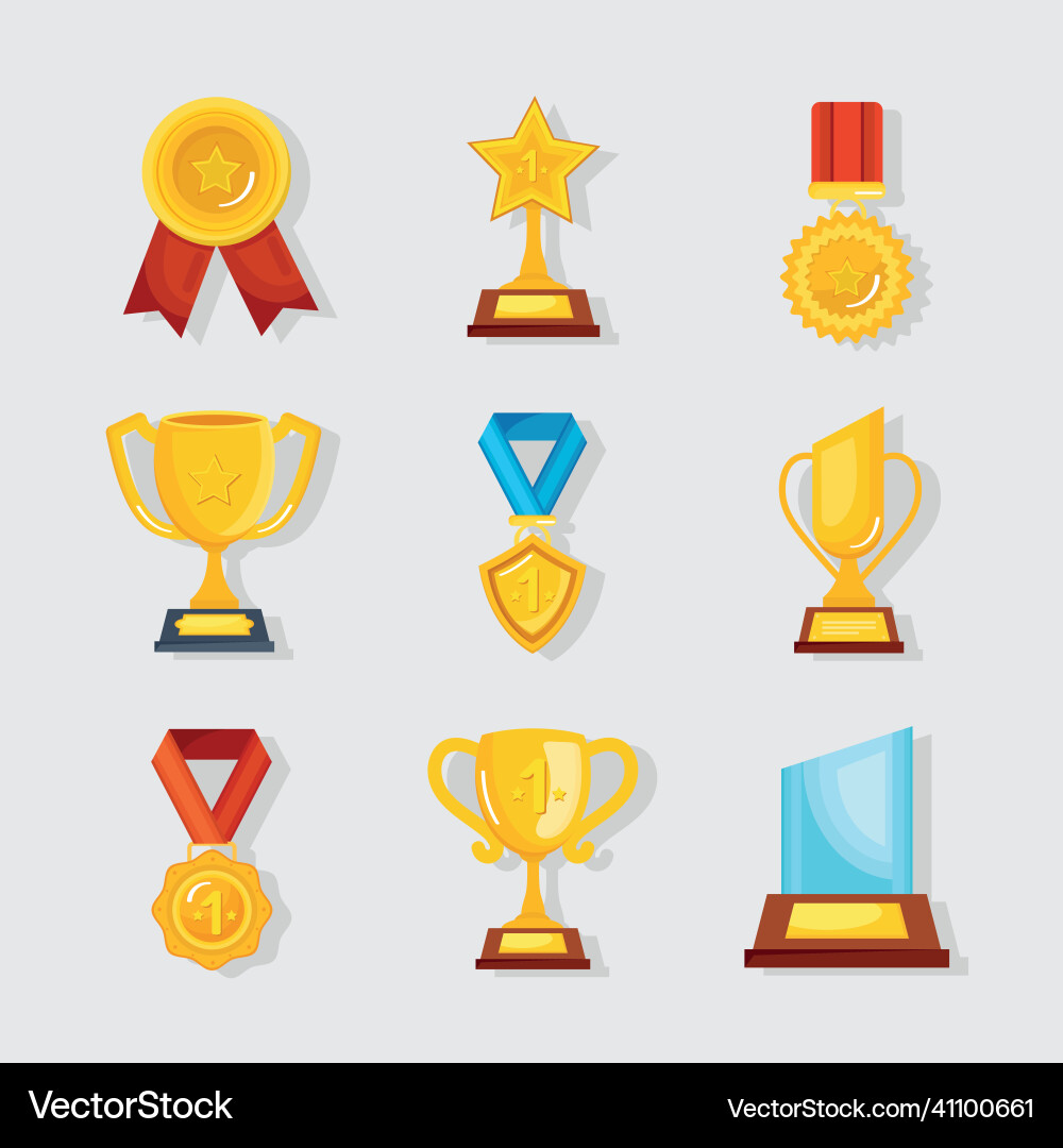 Nine first place awards Royalty Free Vector Image