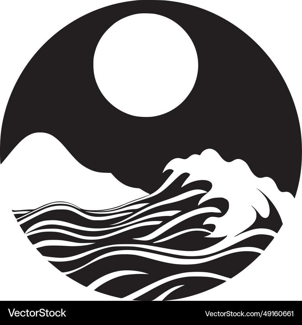 Ocean - minimalist and simple silhouette Vector Image
