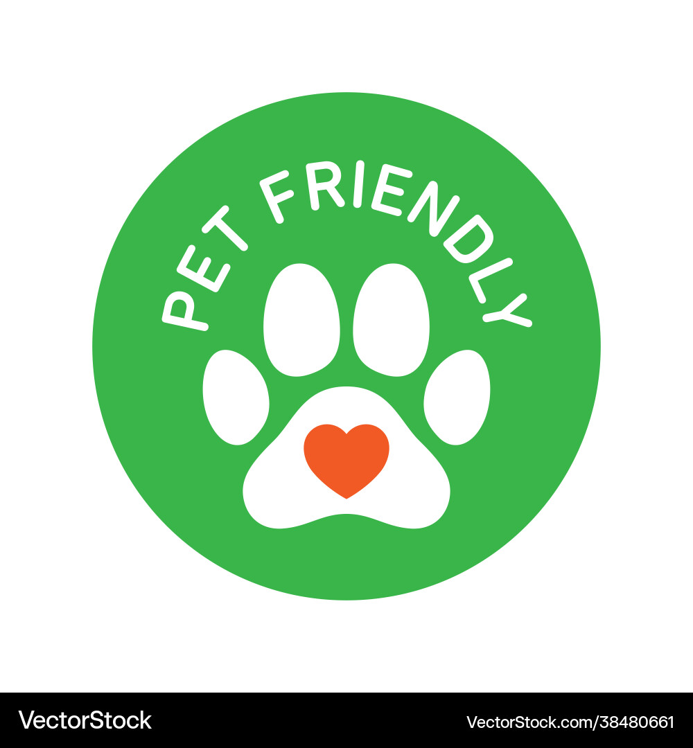 Pet friendly round icon badge logo Royalty Free Vector Image