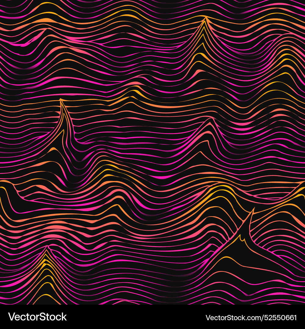 Red and waves swirl lines seamless pattern Vector Image