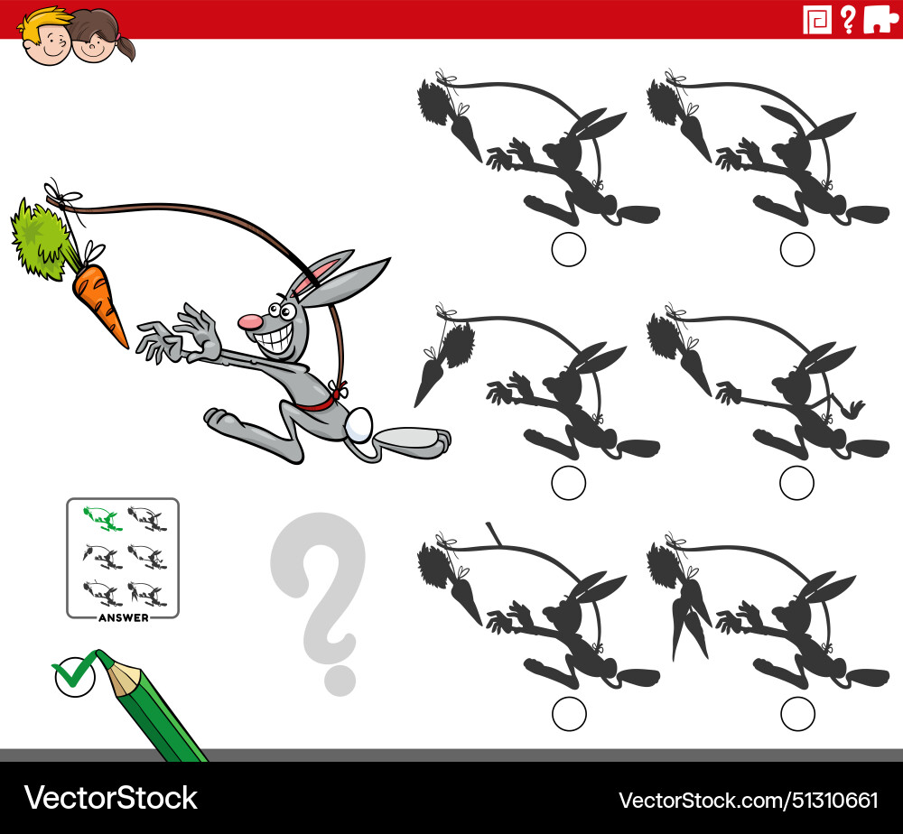 Shadow activity with cartoon dangling a carrot Vector Image