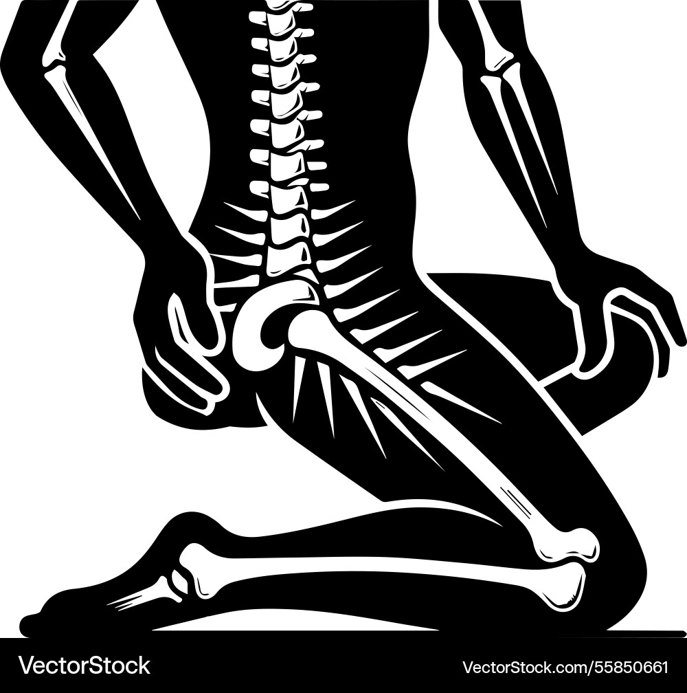 Simple lower back pain icon modern logo Royalty Free Vector