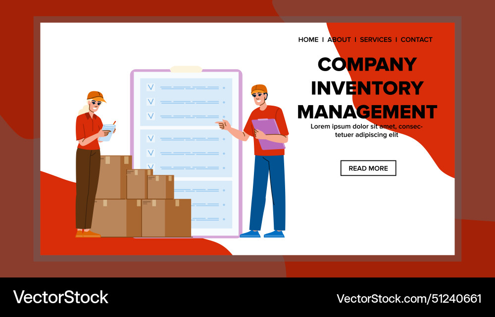 Tracking company inventory management Royalty Free Vector
