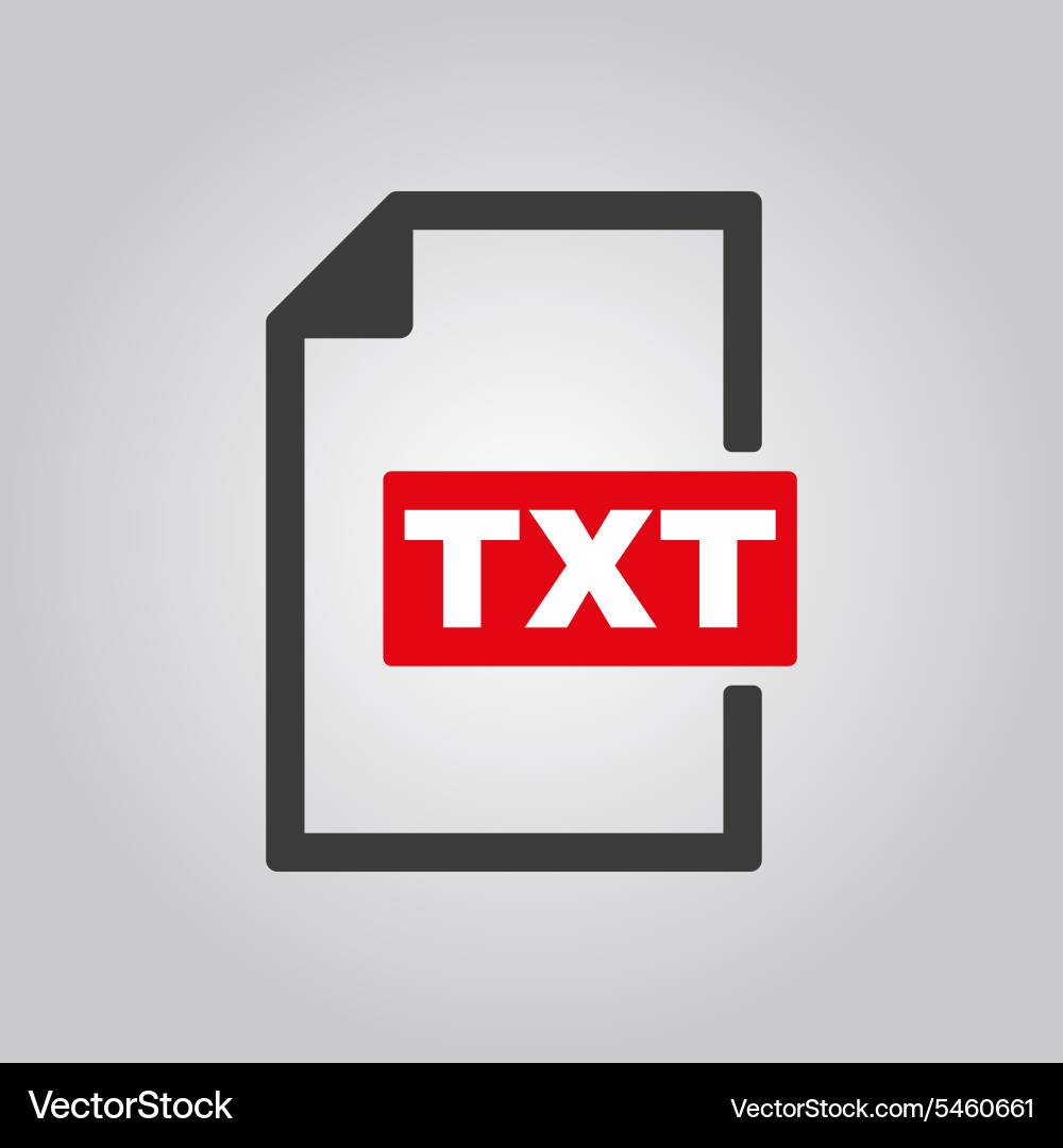 Txt icon text file format symbol flat Royalty Free Vector