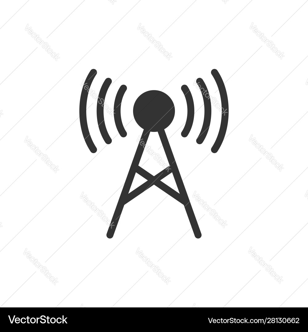 Antenna tower icon in flat style broadcasting Vector Image