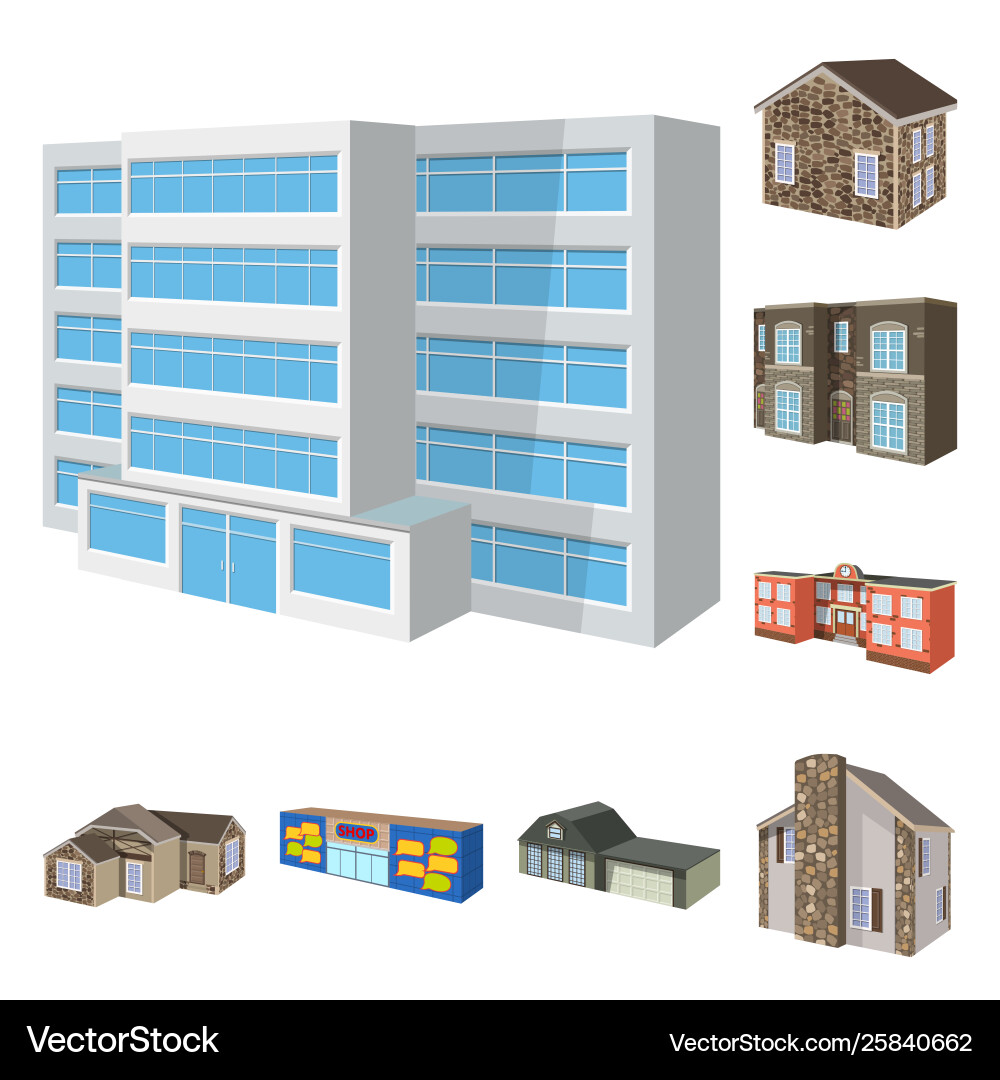 Building and home sign set Royalty Free Vector Image