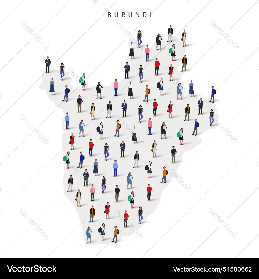 Burundi population map large group of people Vector Image