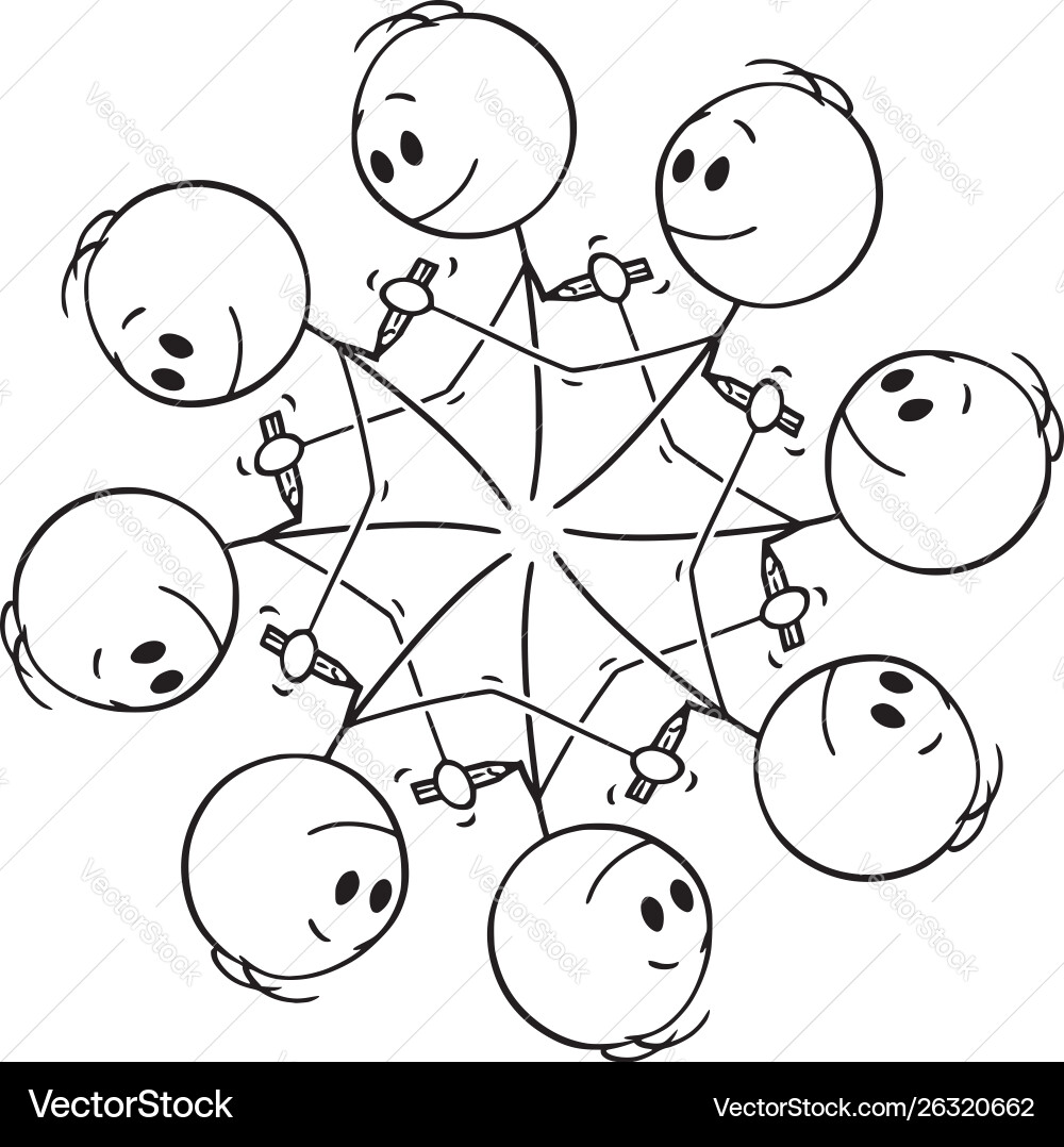 Cartoon circular graphical element men Royalty Free Vector