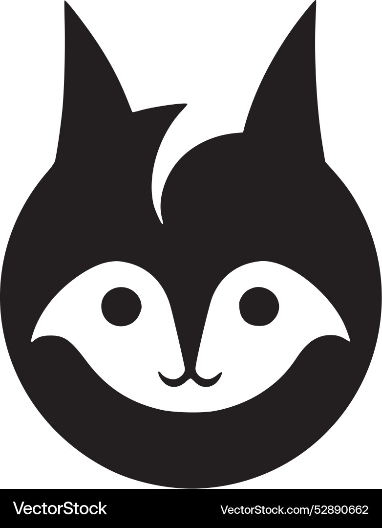 Cat - black and white Royalty Free Vector Image
