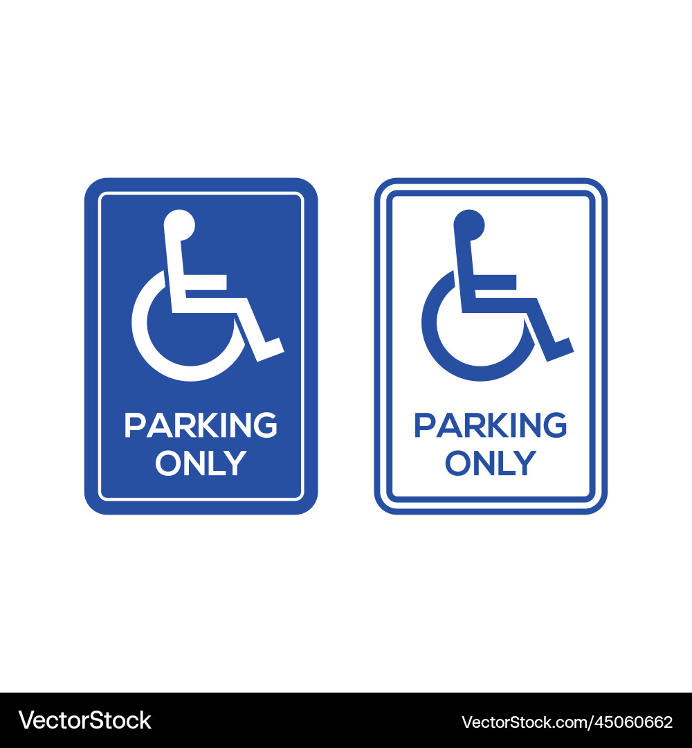 Disabled Handicap Parking Sign Royalty Free Vector Image