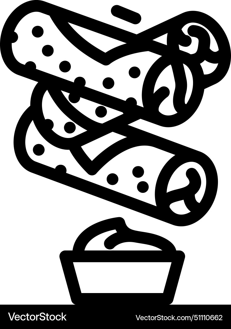 Egg roll fast food line icon Royalty Free Vector Image