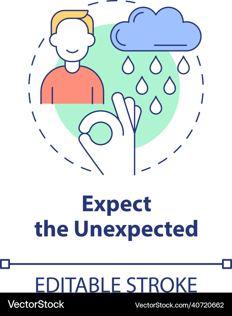 Expect unexpected concept icon Royalty Free Vector Image