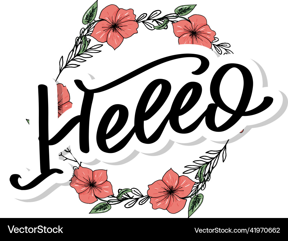 Hello in hand drawn style world lettering Vector Image