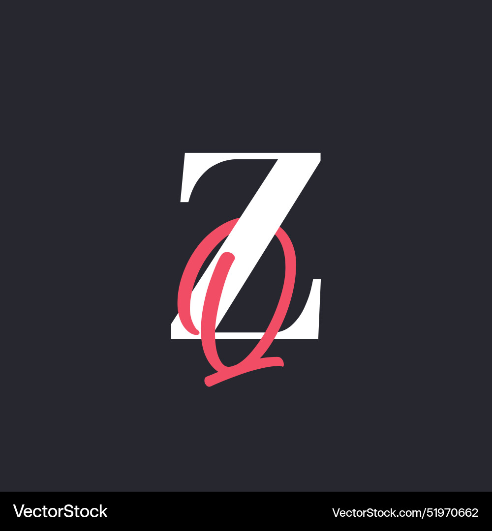 Letter zq logo perfectly blended initials Vector Image