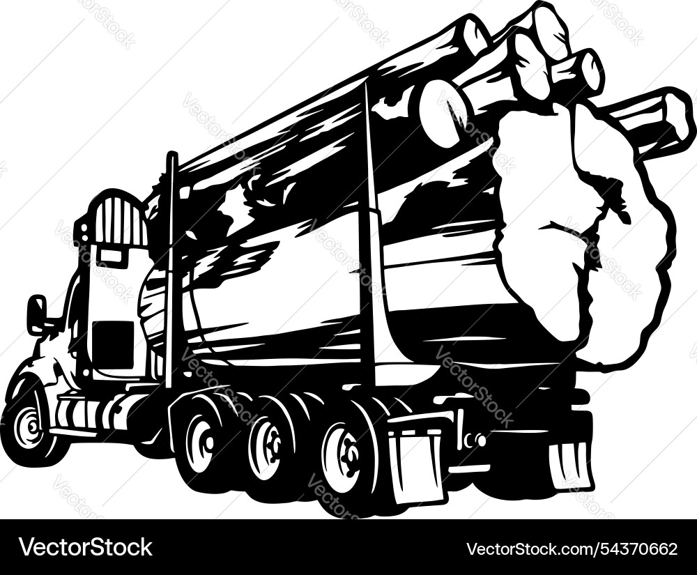Logging truck - heavy equipment machinery Vector Image