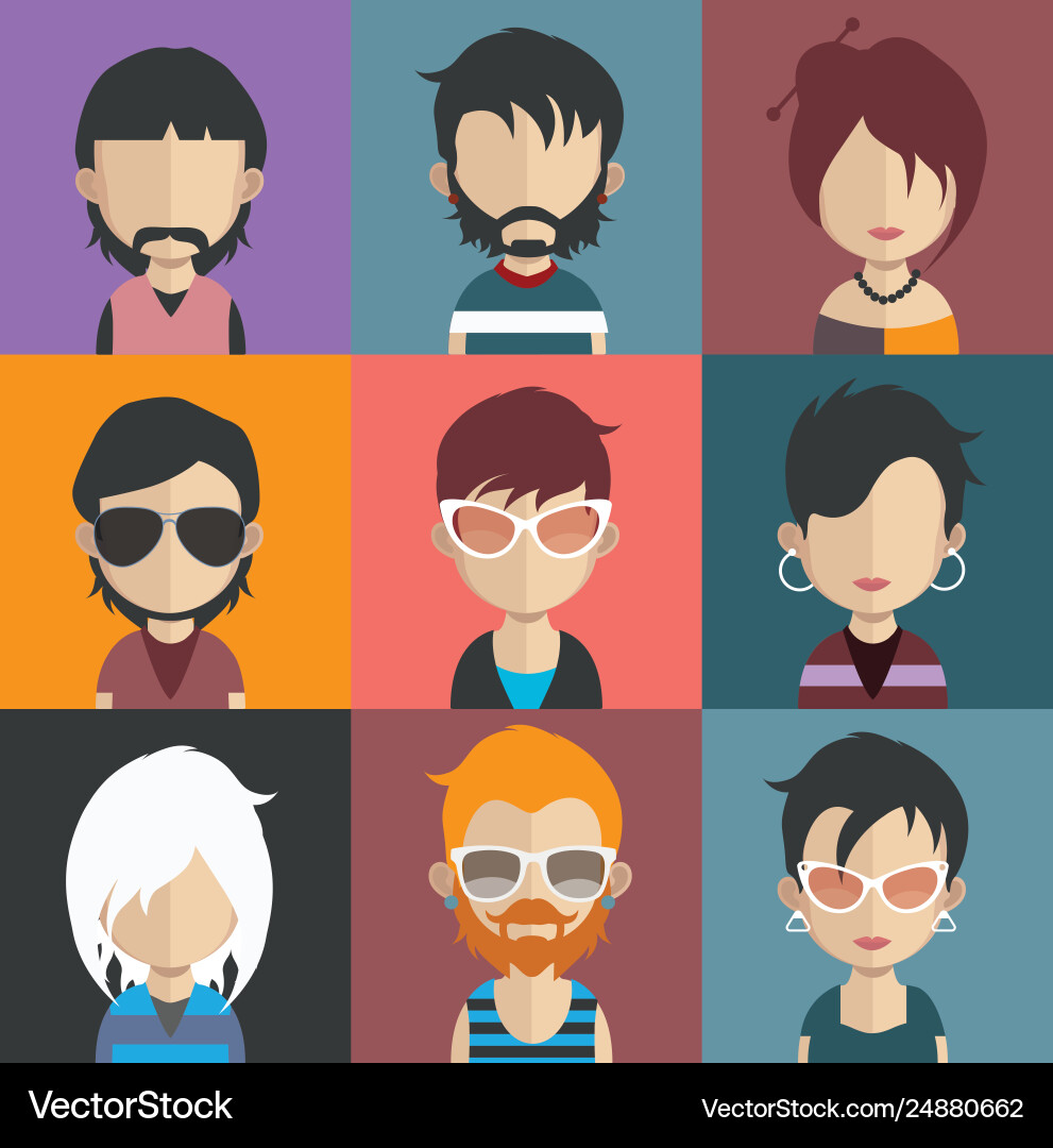 People avatars with colorful backgrounds Vector Image