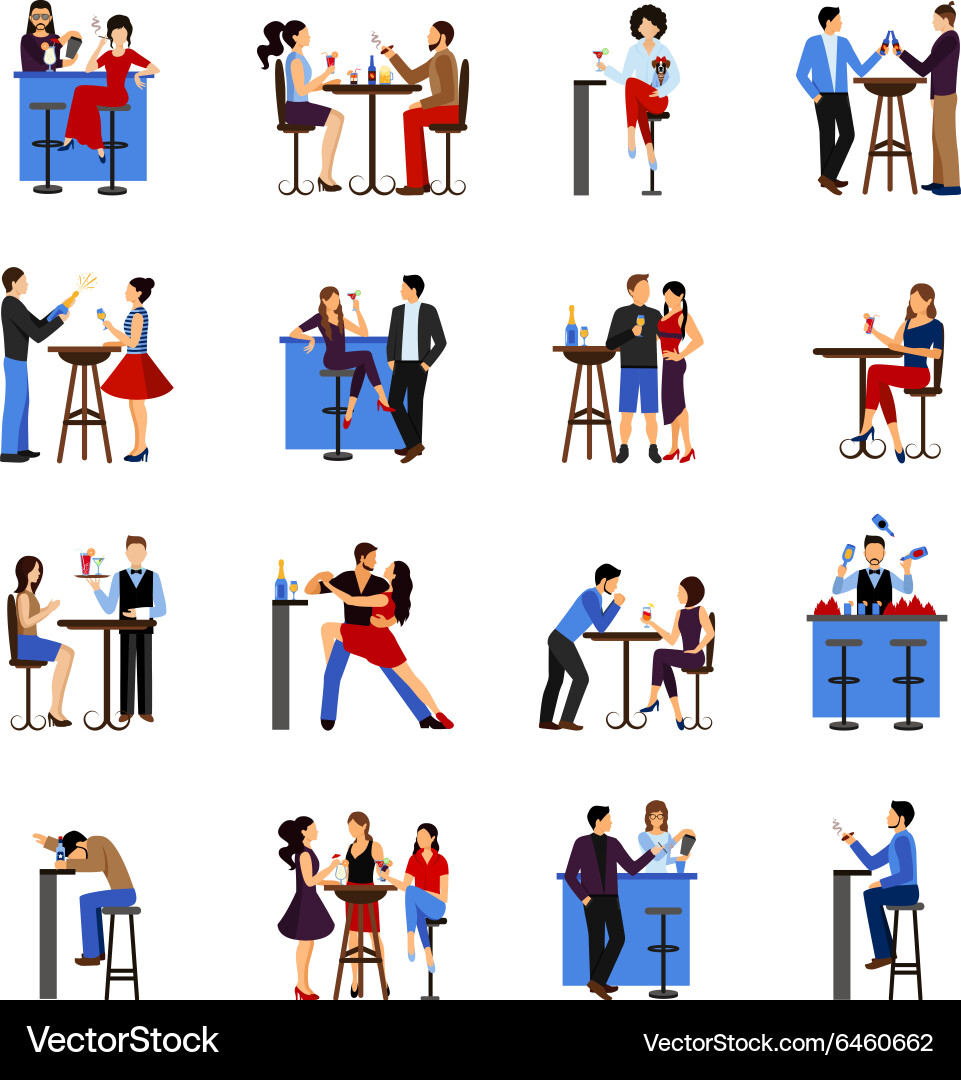 People drinking in bar Royalty Free Vector Image
