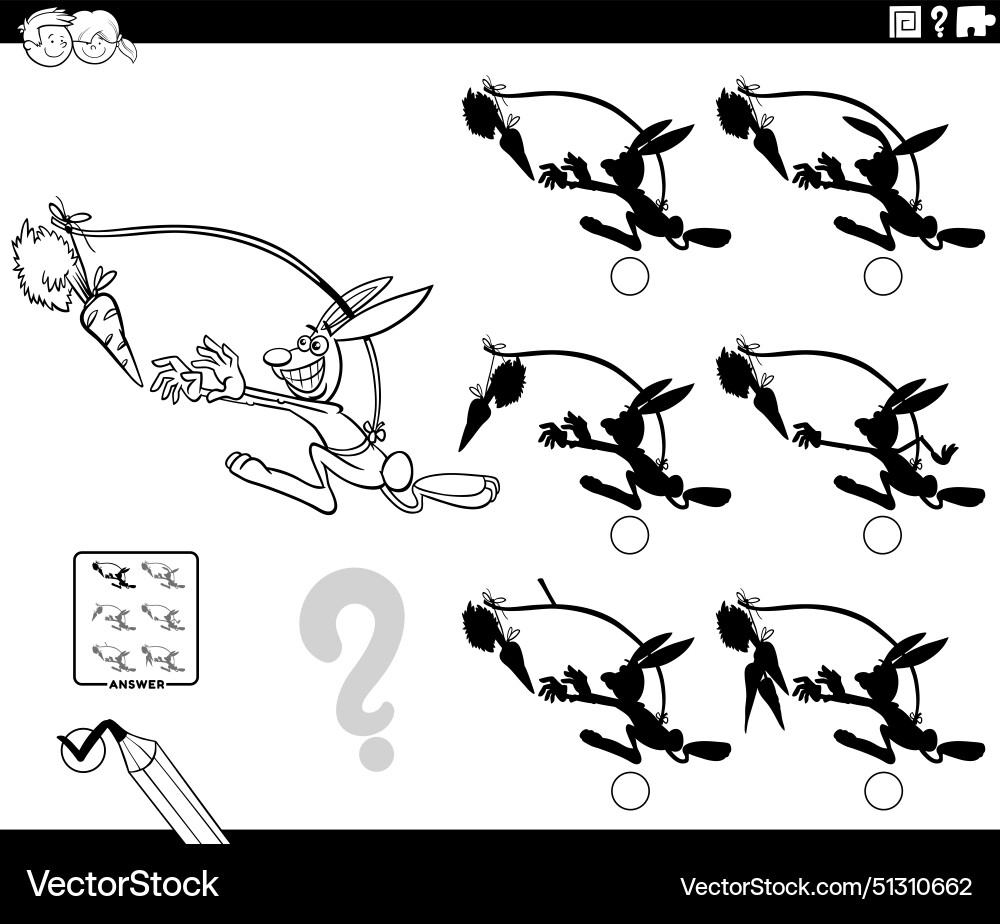 Shadow game with cartoon dangling a carrot Vector Image