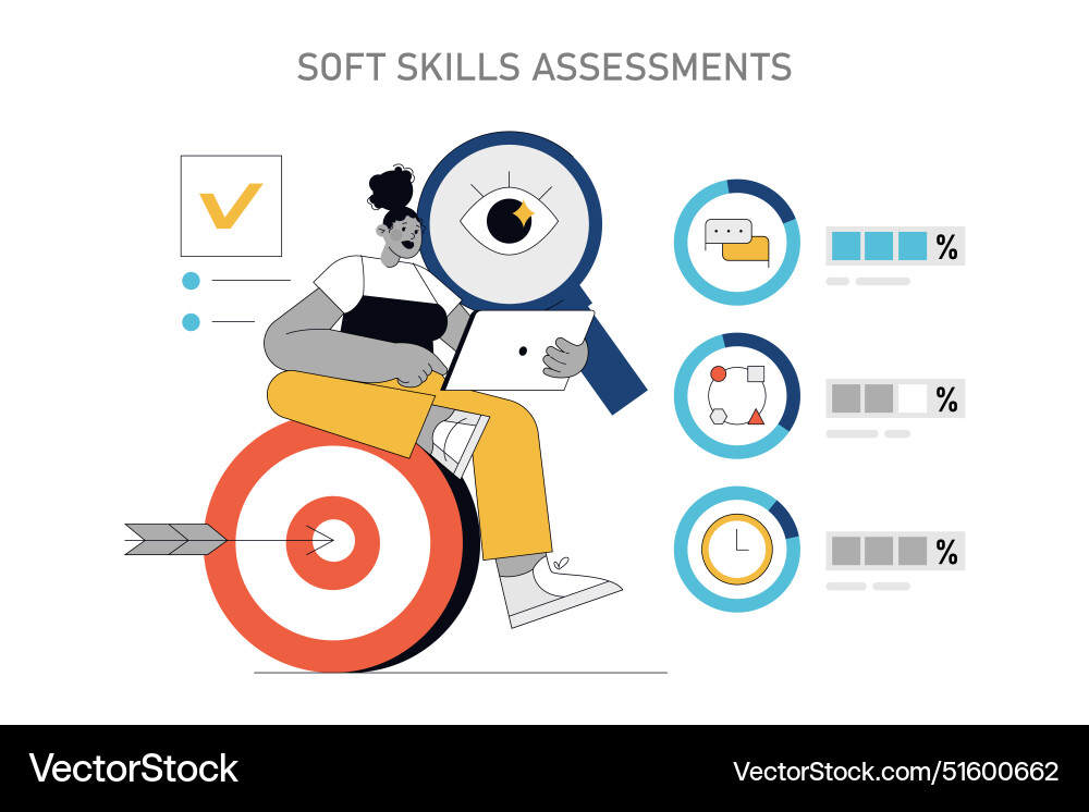 Soft skills training flat Royalty Free Vector Image