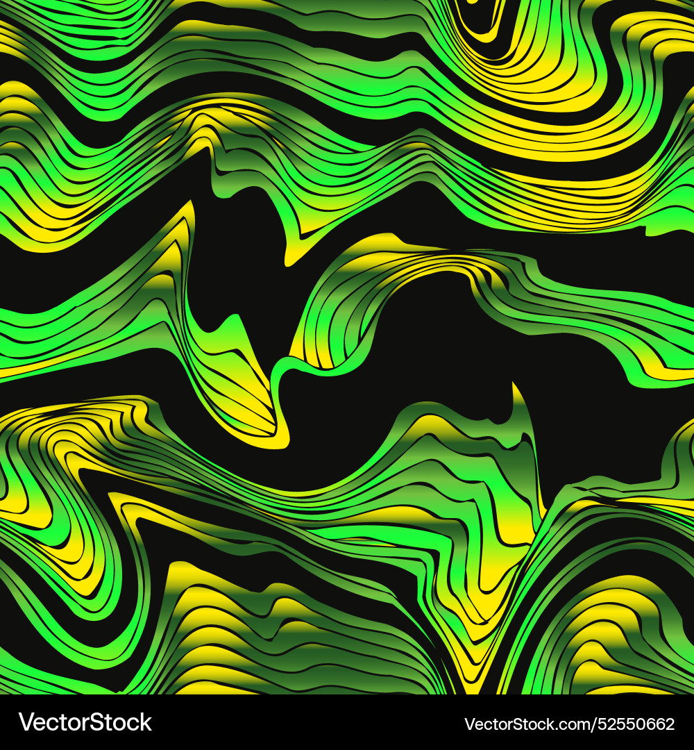 Toxic green geometric waves seamless pattern Vector Image