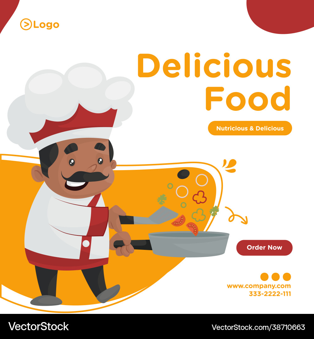 Banner design chef Royalty Free Vector Image - VectorStock