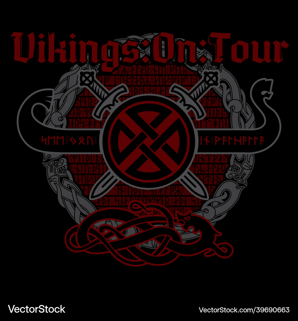 Celtic scandinavian design old norse runic Vector Image